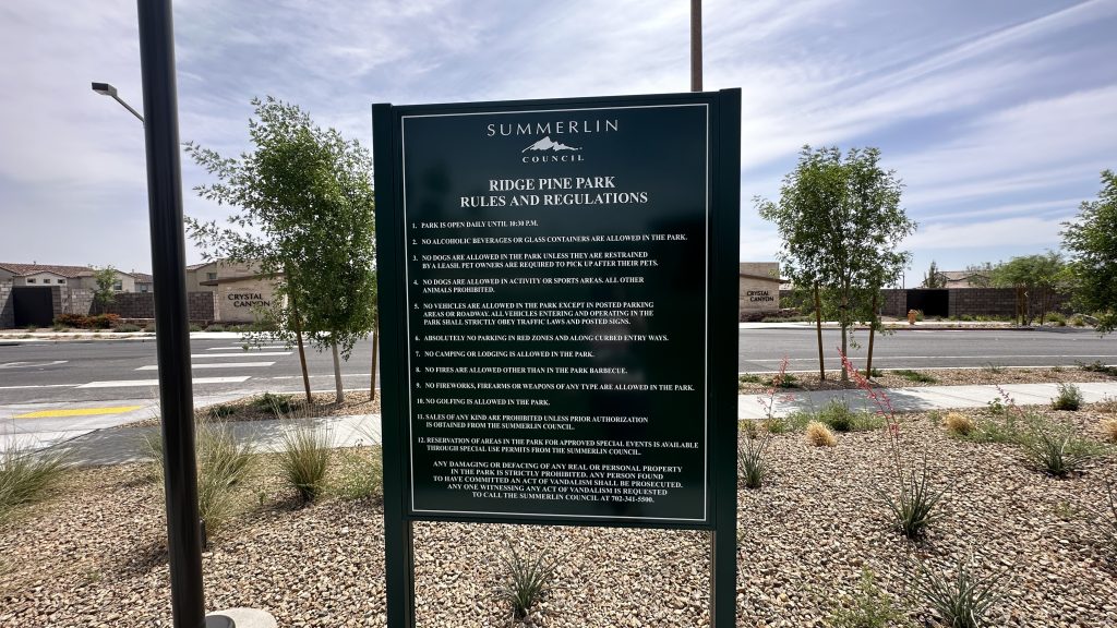 Ridge Pine Park in Summerlin, Las Vegas